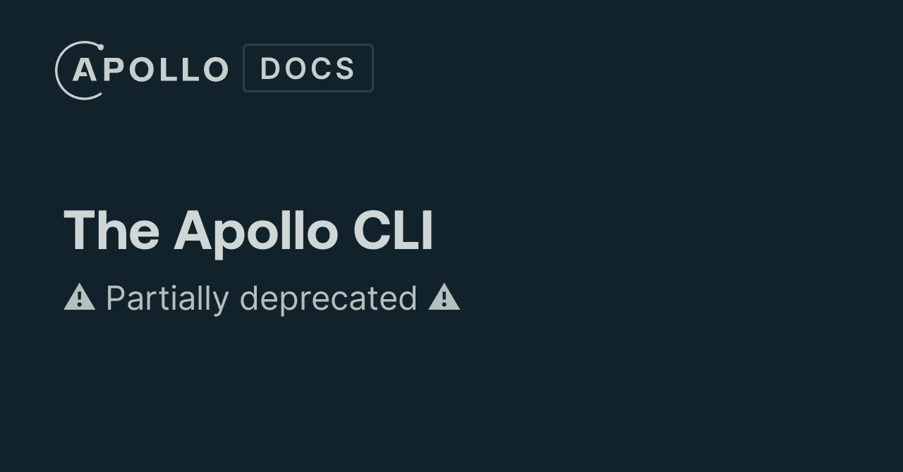 The Apollo CLI - Apollo GraphQL Docs The Apollo CLI - Apollo GraphQL Docs